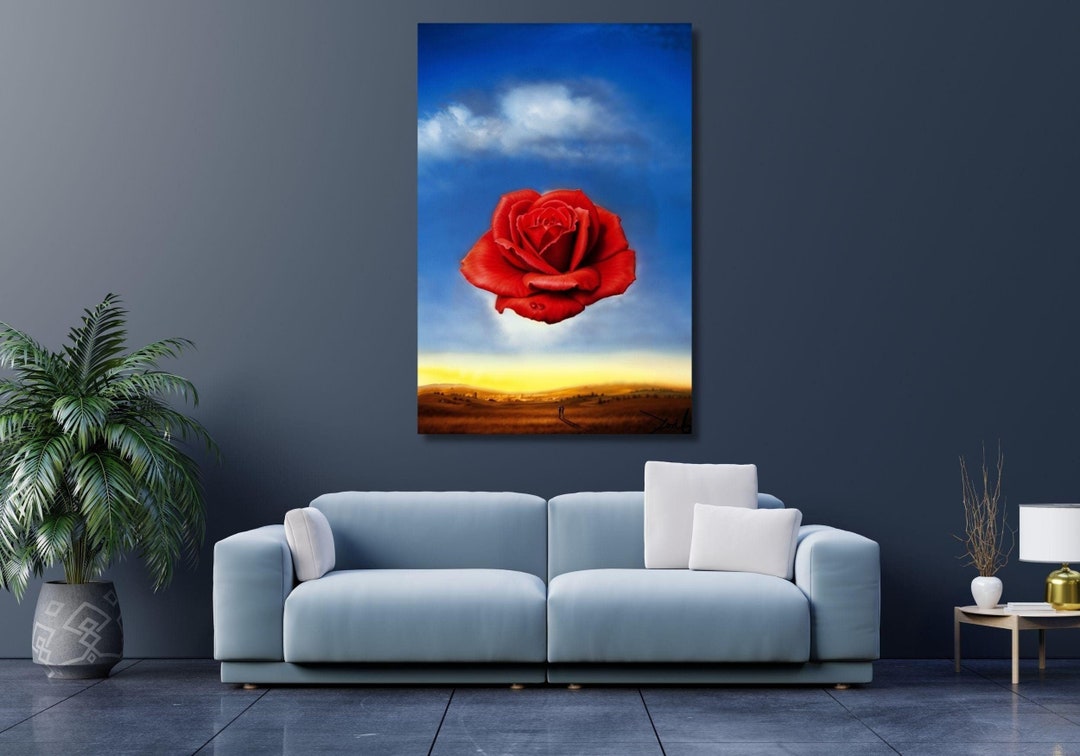 Salvador Dali Meditative Rose 1958 Canvas Wall Art,salvador Dali Rose ...