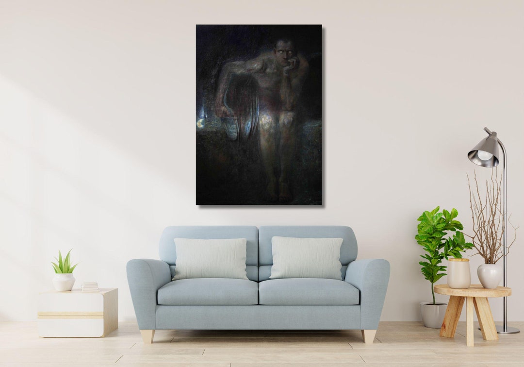 Franz Von Stuck's Lucifer Poster Art Canvas,franz Von Stuck's Lucifer ...