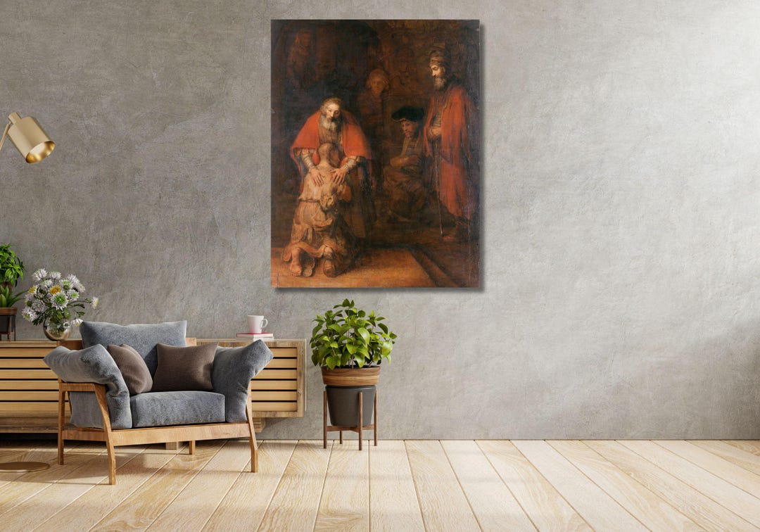 Return of the Prodigal Son by Rembrandt Canvas Wall Art Vintage Famous ...