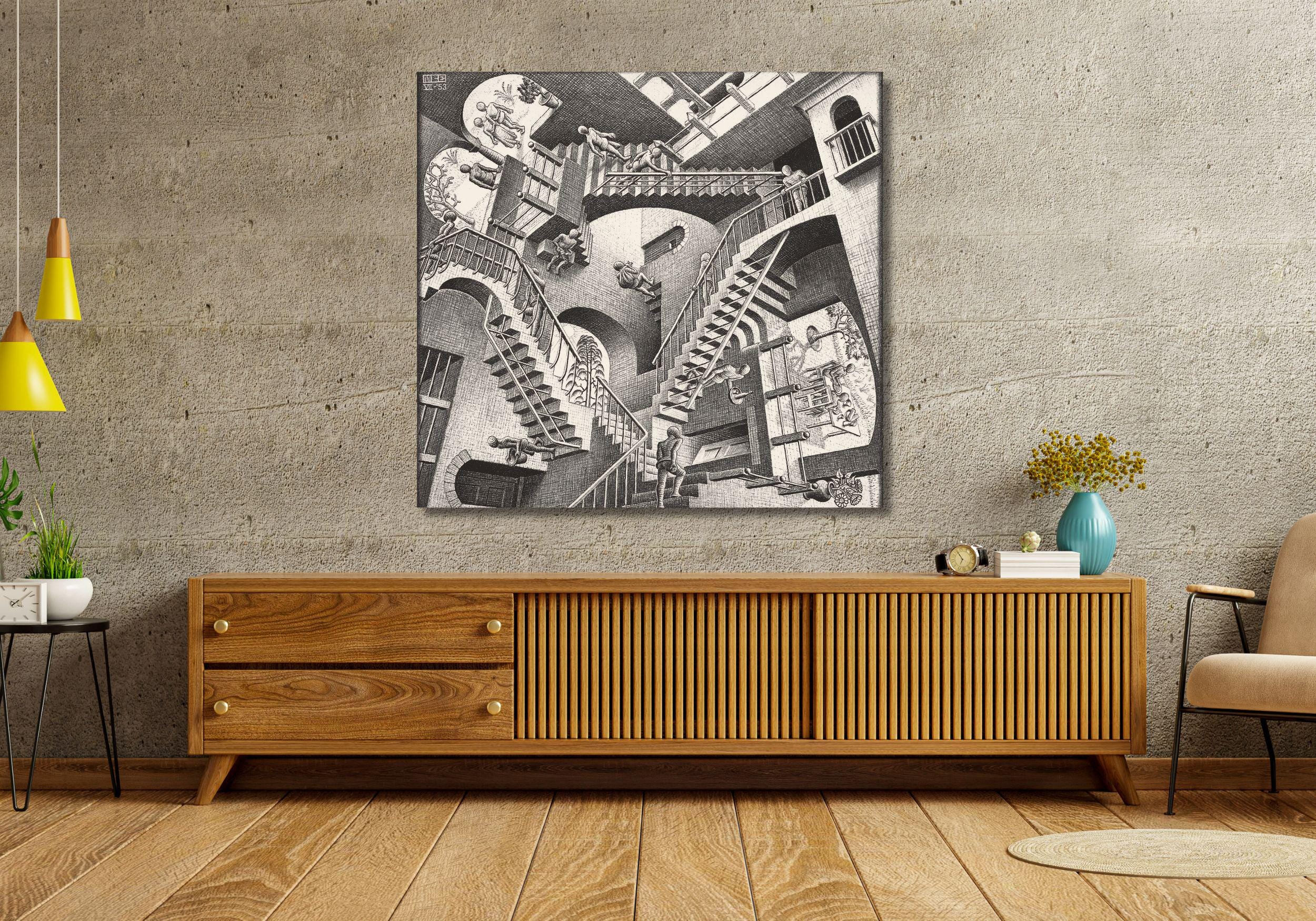 Relativity by Maurits Cornelis Escher Poster Print Art Canvas ...