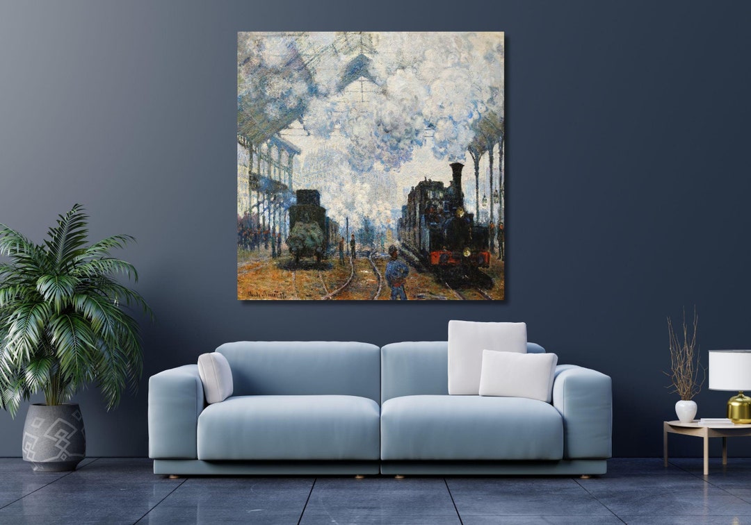 Claude Monet Saint Lazare Train Station in Paris,arrival of a Train Art ...