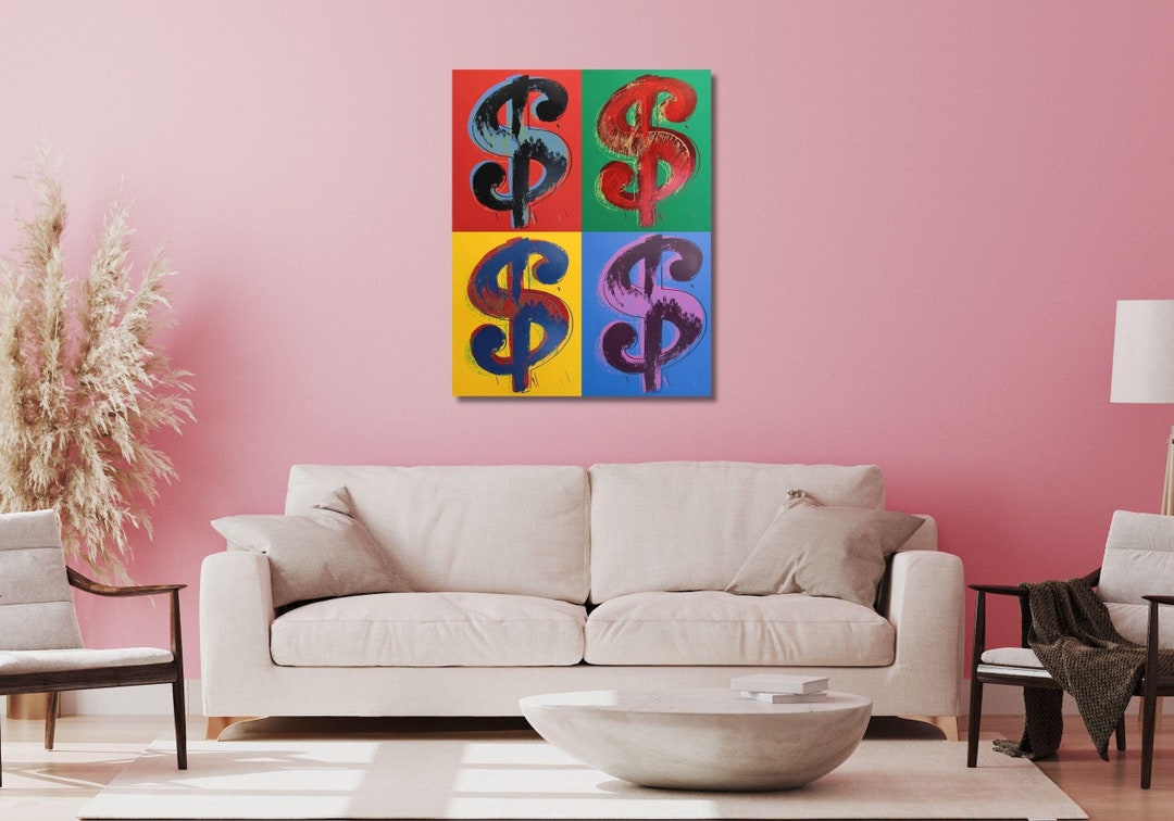 Andy Warhol Dollar Sign Poster/canvas Wall Art Print,andy Warhol Arts ...