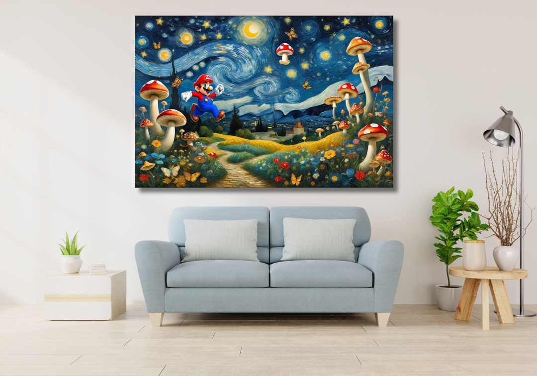Super Mario Wall Art, Super Mario Canvas, Super Mario Poster, Super ...