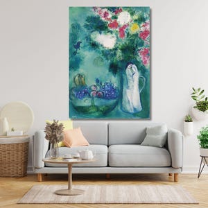 Marc Chagall Couple Flower Fruit, Marc Chagall Canvas Wall Art Print ...
