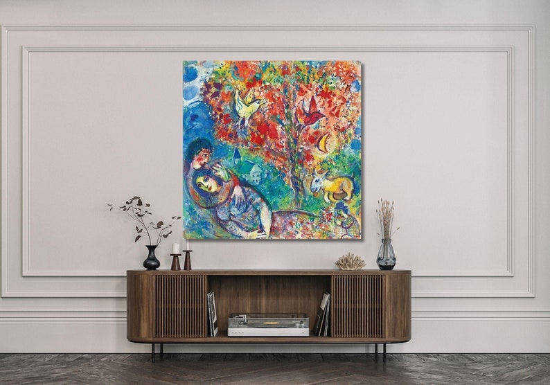 Marc Chagall Couple Under Tree Poster/canvas Wall Art,modern Canvas ...