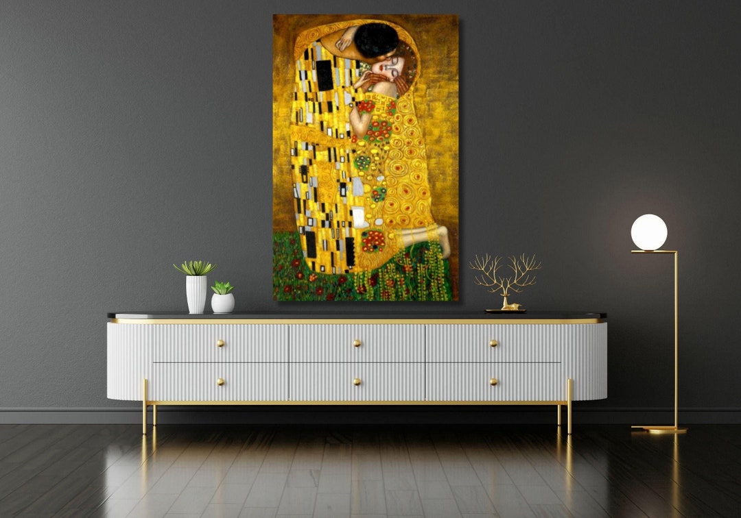 Gustav Klimt the Kiss Canvas Wall Art,klimt Exhibition Poster,gustav ...