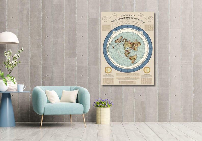 Old Flat Earth World Map 1892 by Alexander Gleason ,flat Earth Map ...