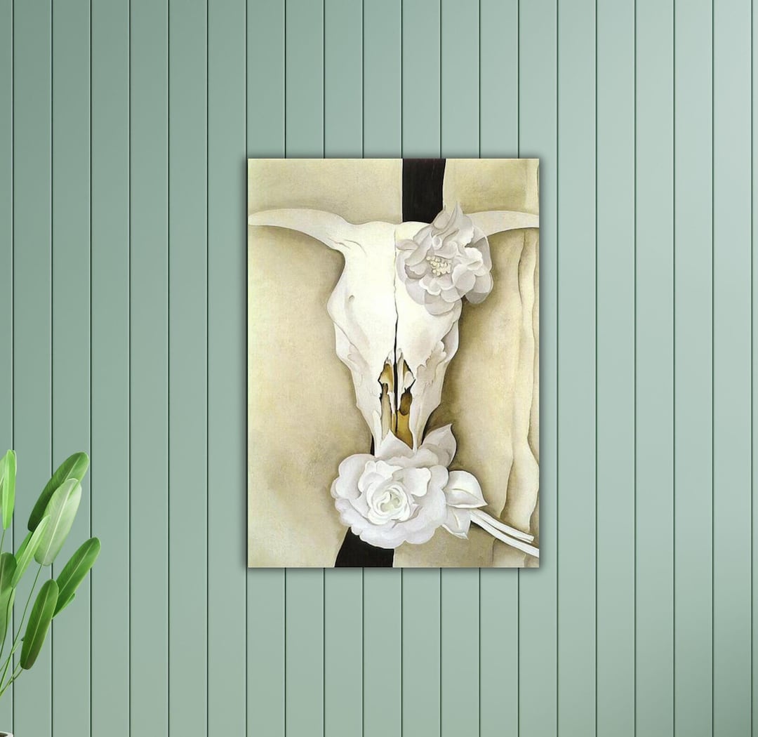 Georgia O'keeffe Cow's Skull With Calico Roses Wall Art Canvas,o'keeffe ...