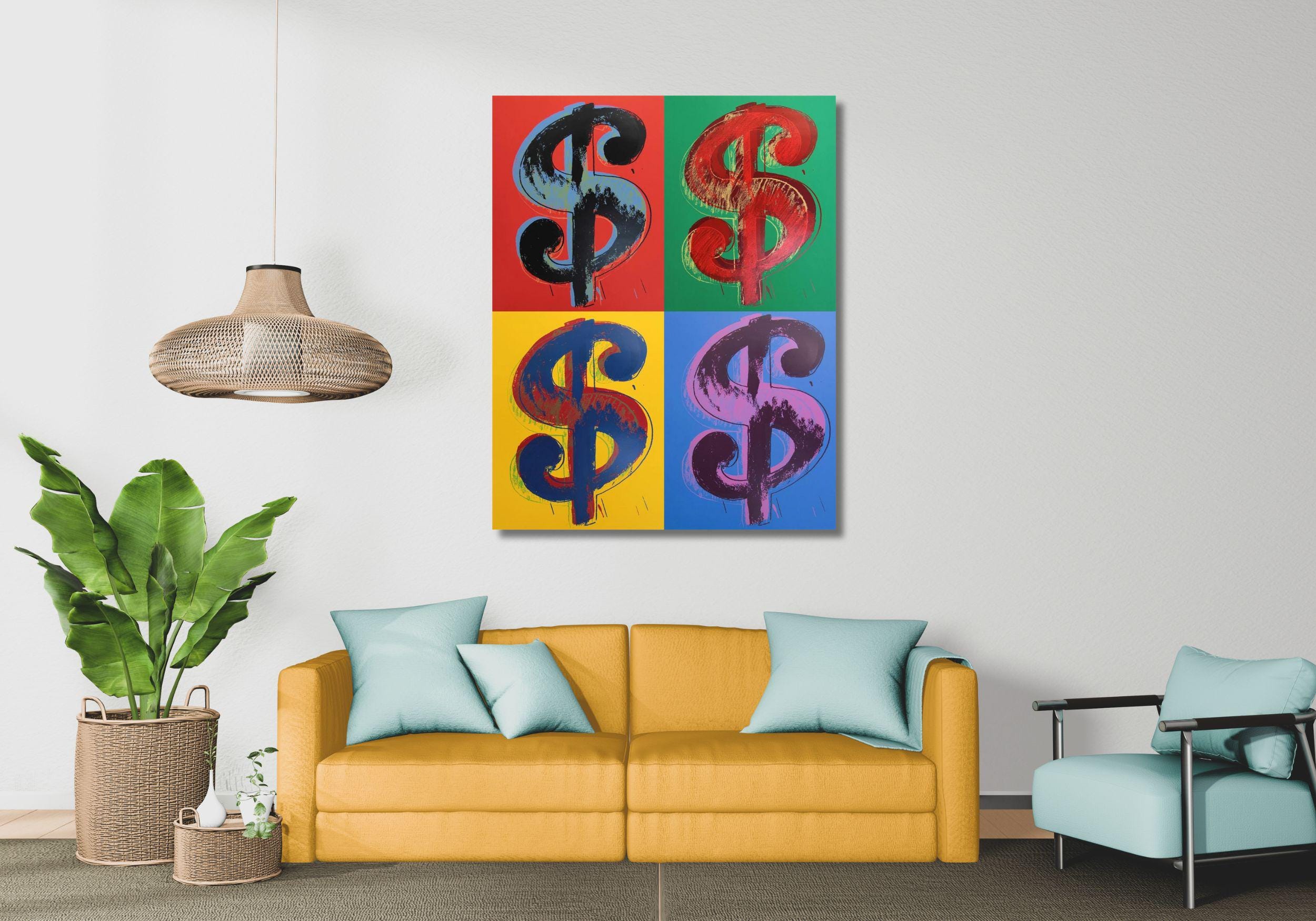Andy Warhol Dollar Sign Poster/canvas Wall Art Print,andy Warhol Arts ...