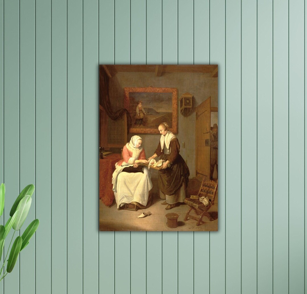 Johannes Vermeer Interior With a Lady Choosing Fish Print Vermeer Wall ...