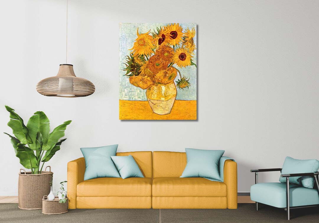 Van Gogh Sunflowers Art: Impressionism Canvas Print - Etsy