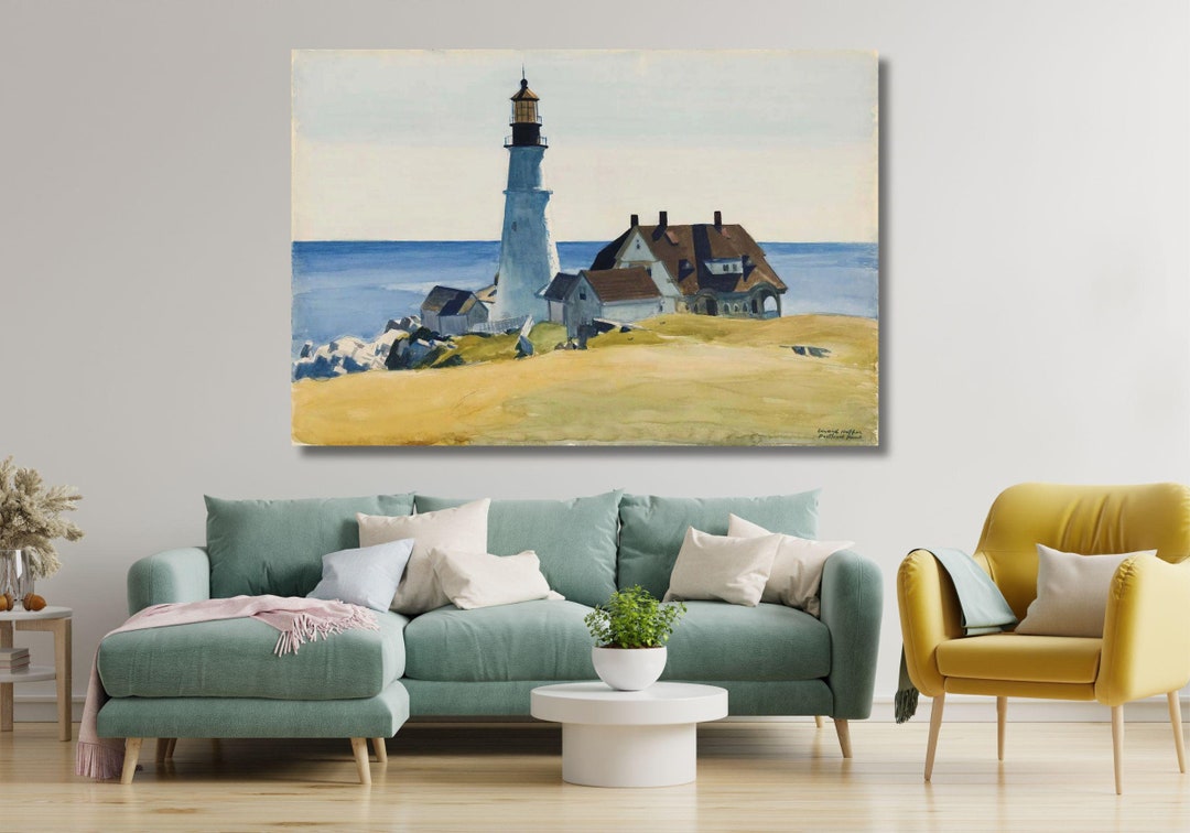 Edward Hopper Lighthouse and Buildings Canvas Wall Art, Realism Art ...