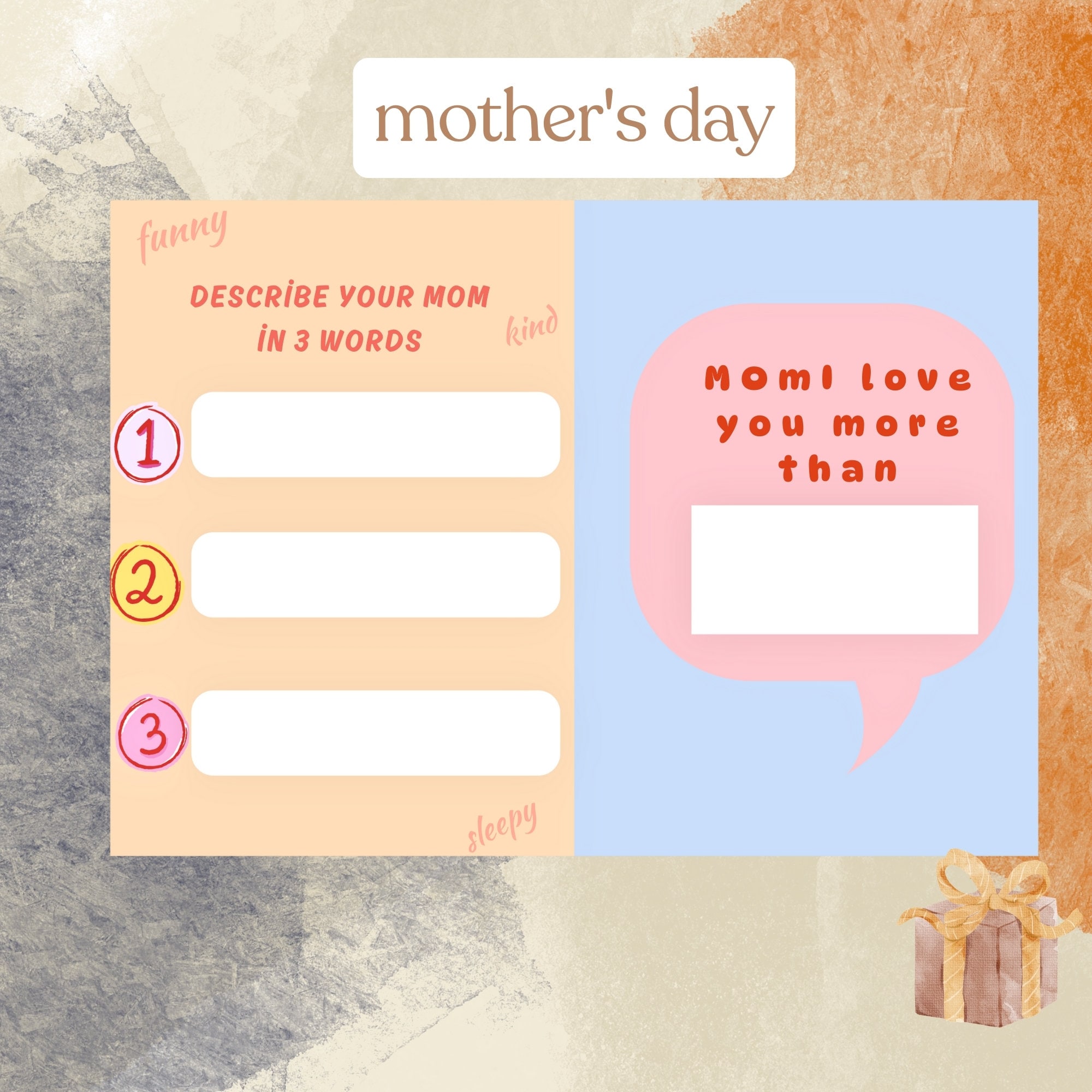 Mother's Day Booklet Printable All About Mom Print at Home Best Mom ...