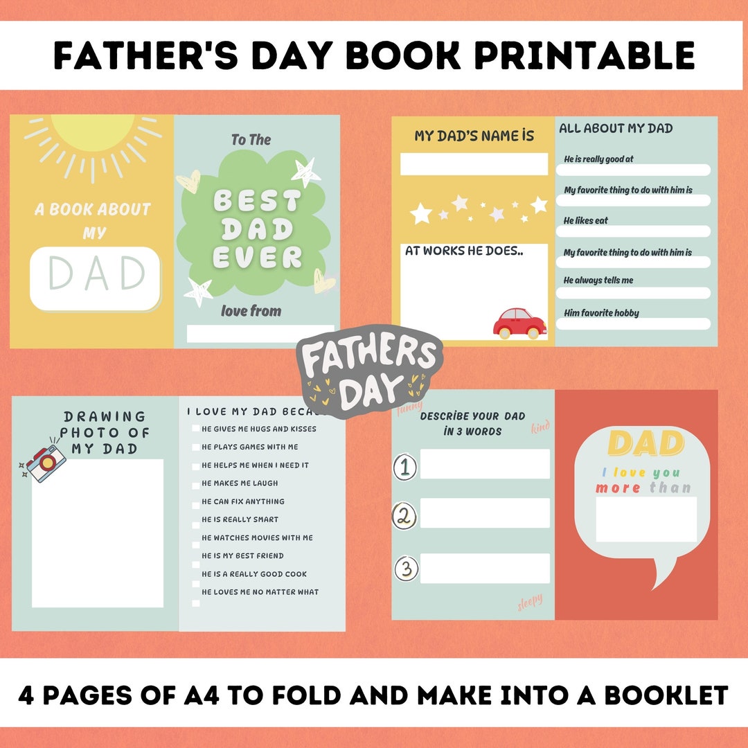 Personalized Father's Day Booklet Printable Customizable Dad Gift, All ...