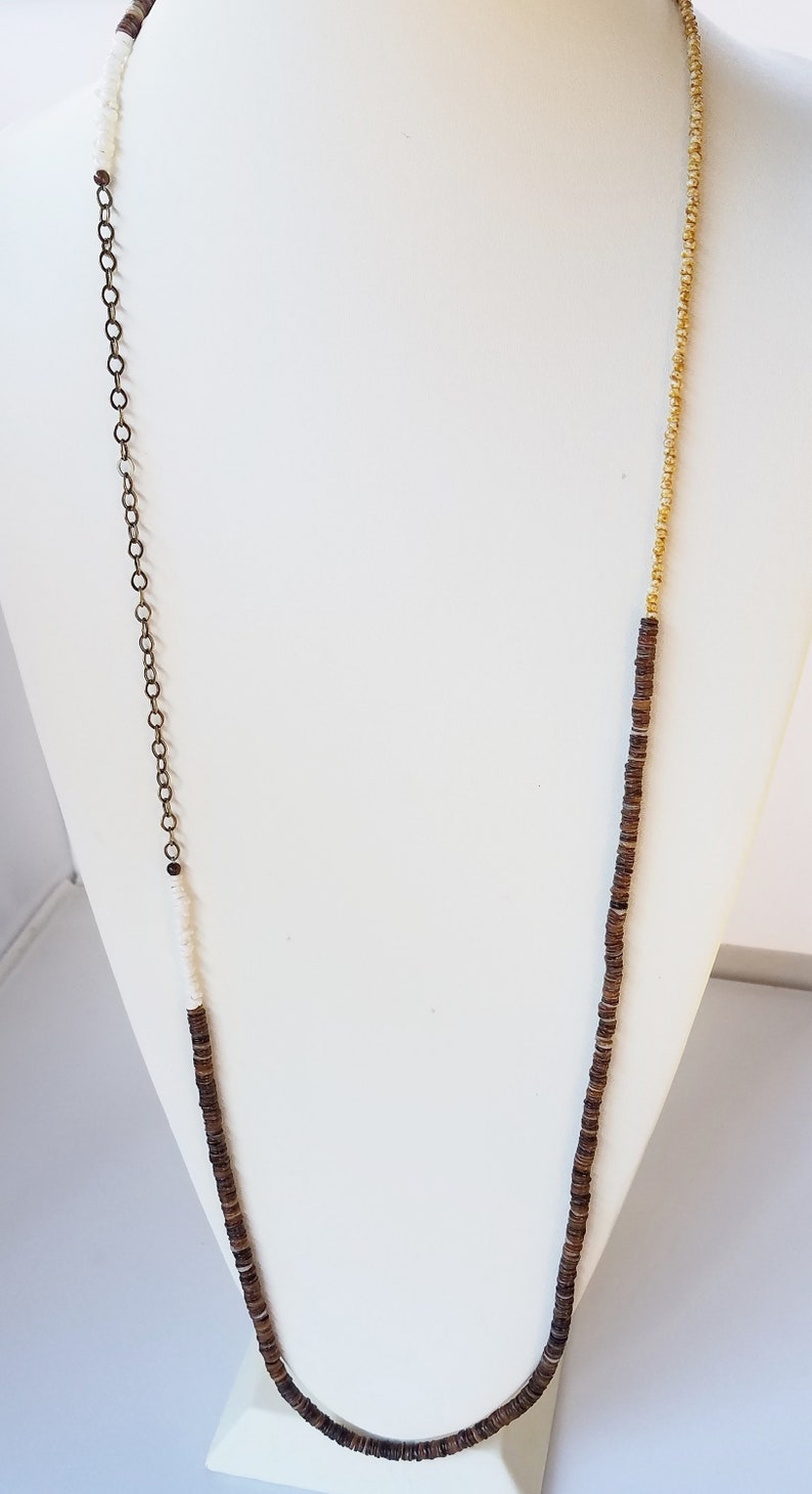 Tagnipis Shell and Puka Shell Asymmetrical Wrappable Necklace - Etsy