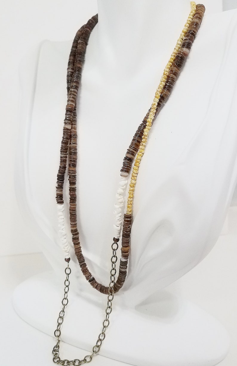 Tagnipis Shell and Puka Shell Asymmetrical Wrappable Necklace - Etsy