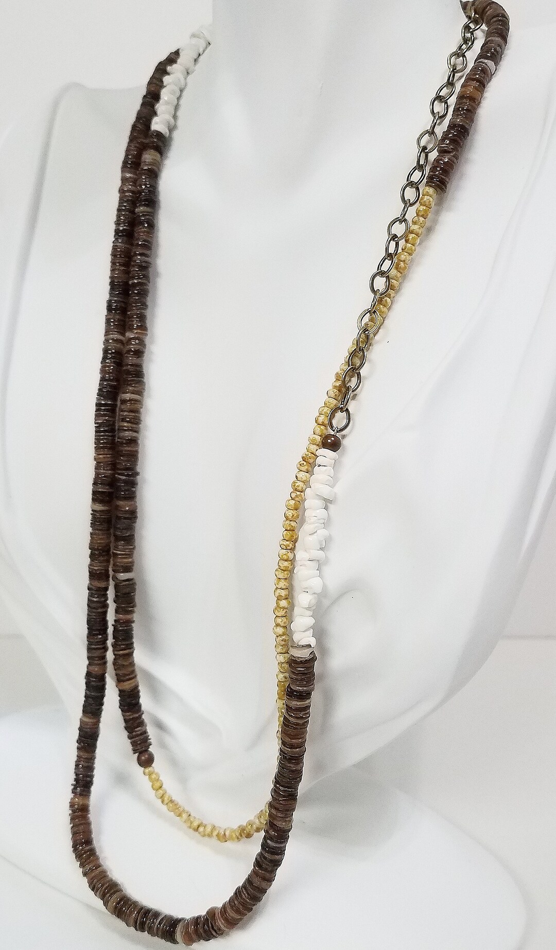 Tagnipis Shell and Puka Shell Asymmetrical Wrappable Necklace - Etsy