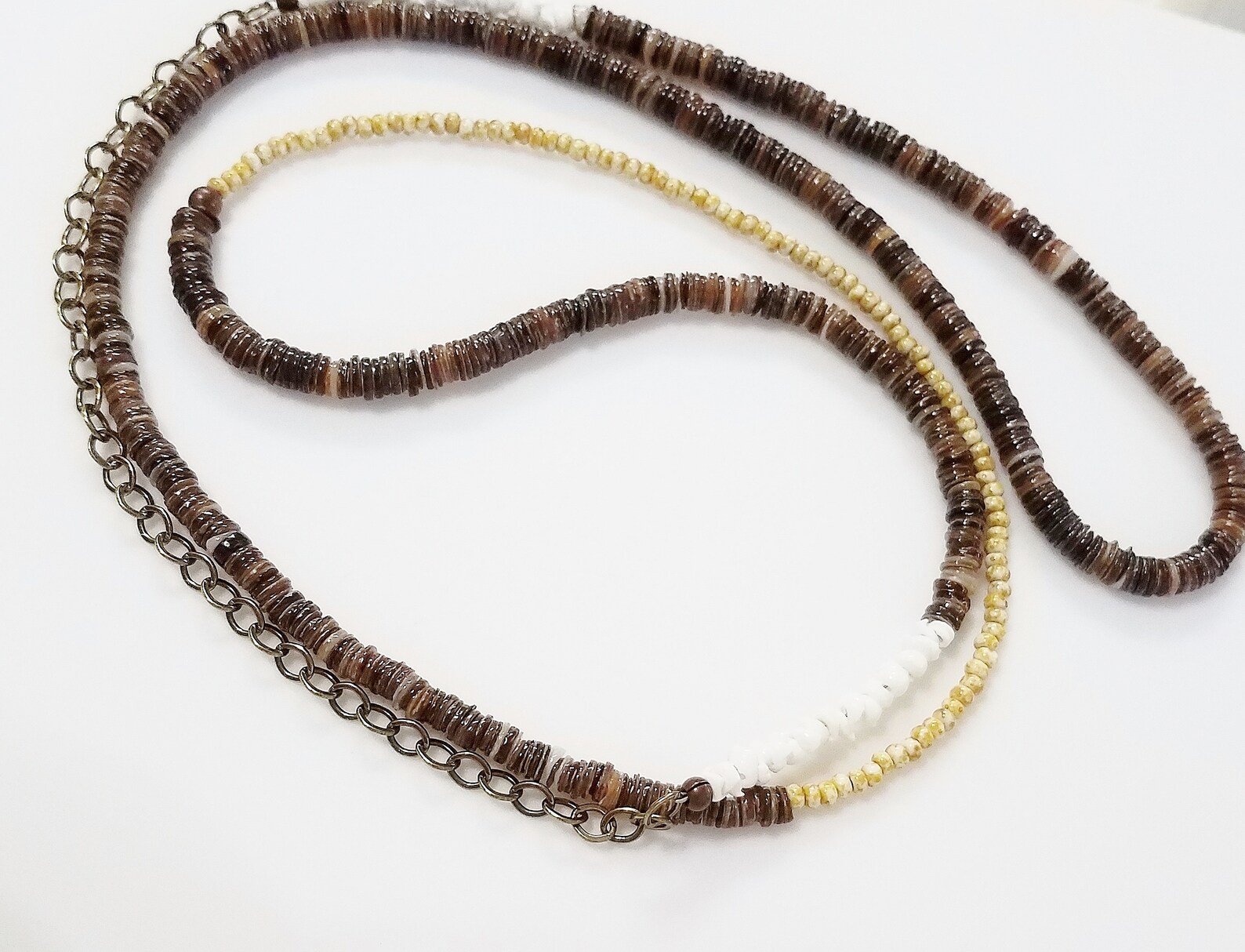 Tagnipis Shell and Puka Shell Asymmetrical Wrappable Necklace - Etsy