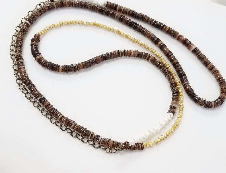 Tagnipis Shell and Puka Shell Asymmetrical Wrappable Necklace - Etsy