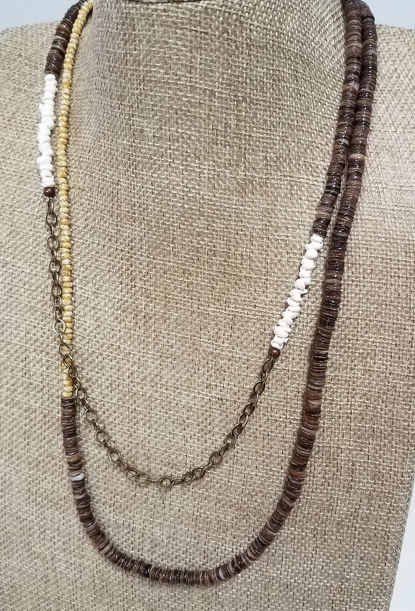 Tagnipis Shell and Puka Shell Asymmetrical Wrappable Necklace - Etsy