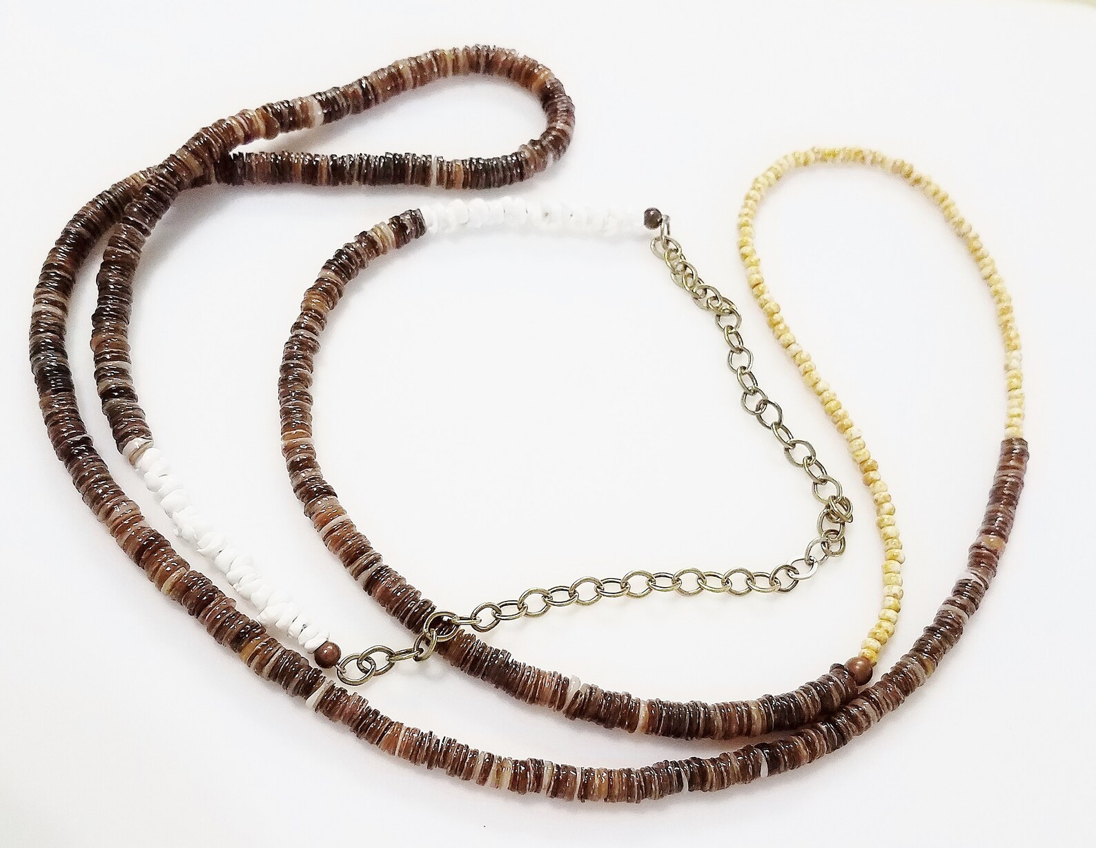 Tagnipis Shell and Puka Shell Asymmetrical Wrappable Necklace - Etsy