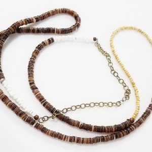 Tagnipis Shell and Puka Shell Asymmetrical Wrappable Necklace - Etsy