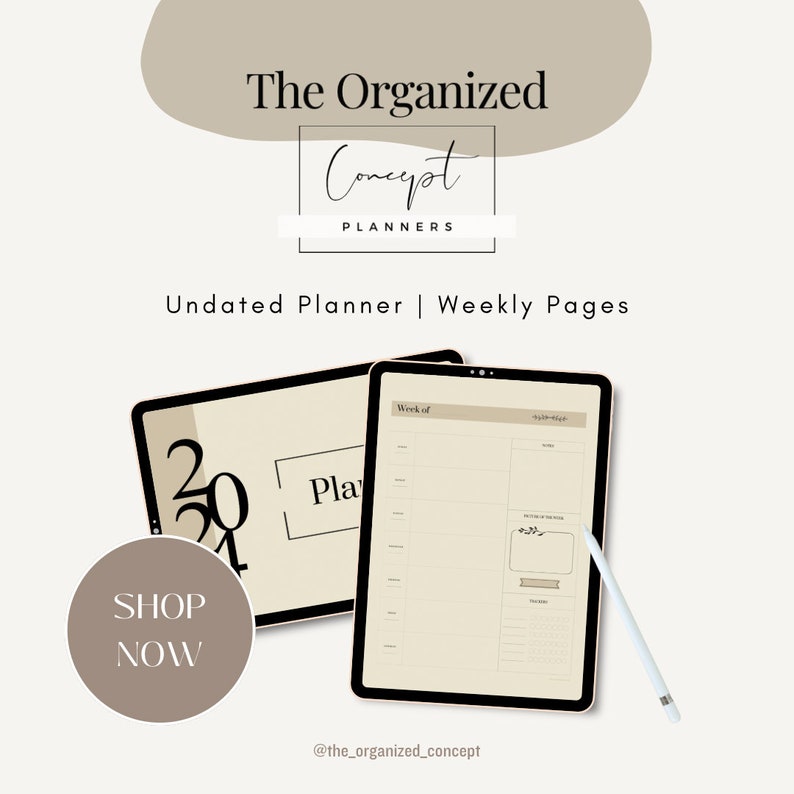 Sunday Start Simple Weekly Planner Bundle/minimalist/clean/digital ...