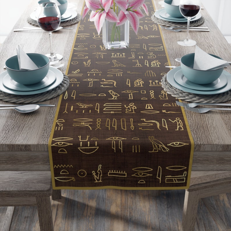 Egyptian Hieroglyphics Table Runner| Ethnic Table Runner| Afrocentric ...