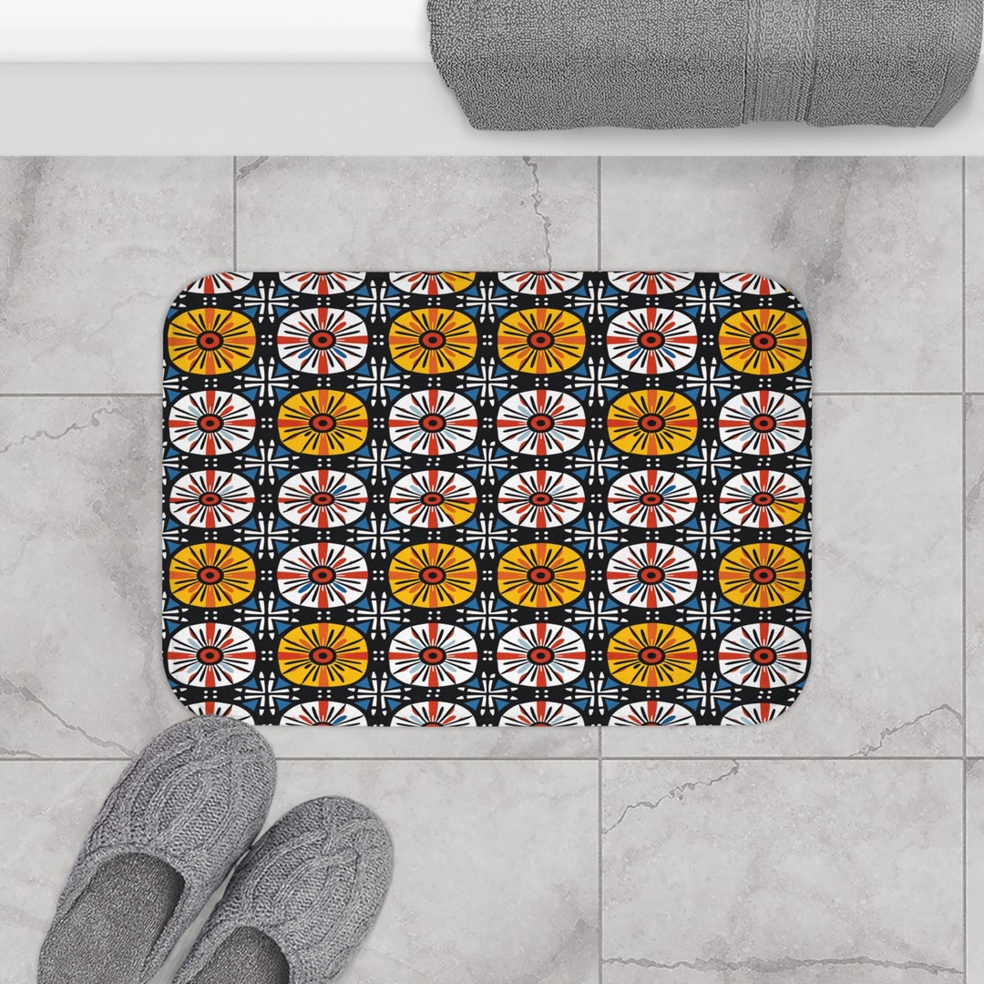 Geometric Bath Mat African Rug Mud Cloth Mat Bohemian Bath Decor ...