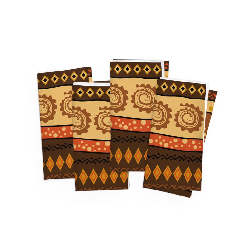 Ankara Twirl Napkins 4-set, African Inspired Kitchen Decor, Table ...