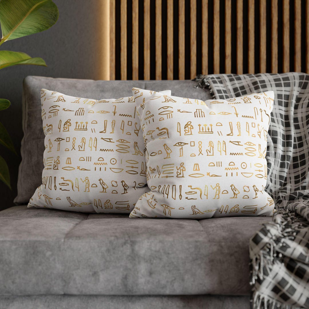Egyptian Hieroglyphics Pillow Cover | African Decor, Sofa Accent ...