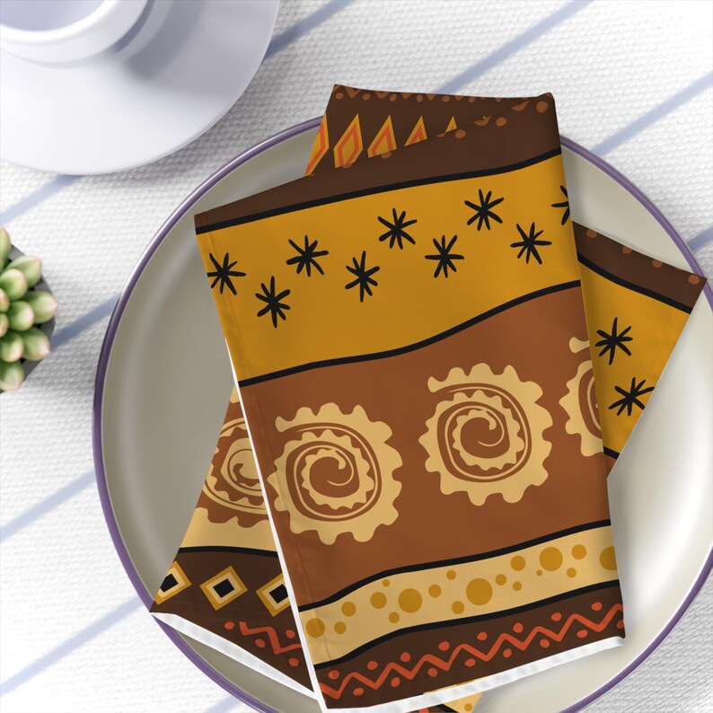 Ankara Twirl Napkins 4-set, African Inspired Kitchen Decor, Table ...