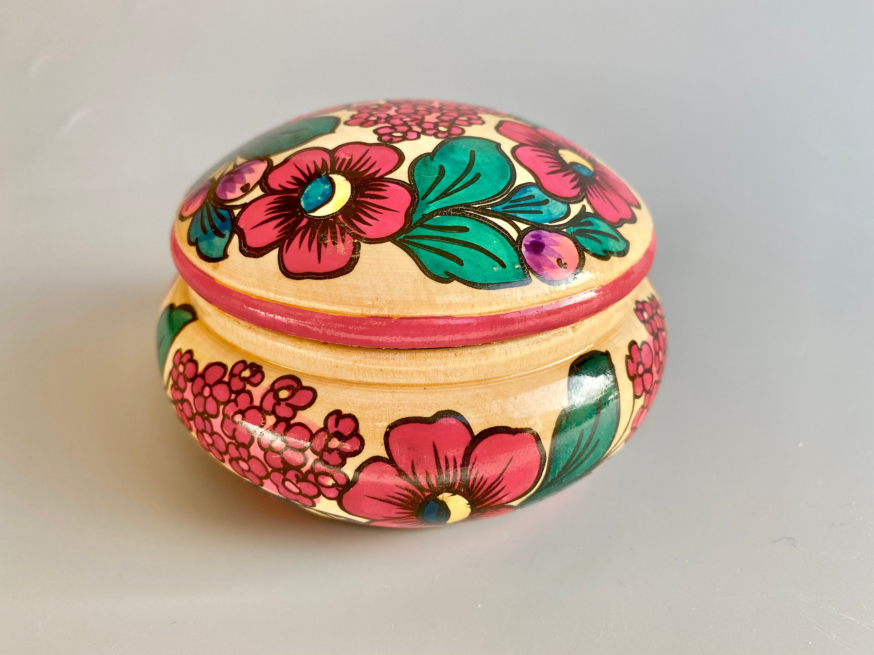 1980s Vintage Russian Souvenir Casket Wooden Small Box USSR Polkhov ...