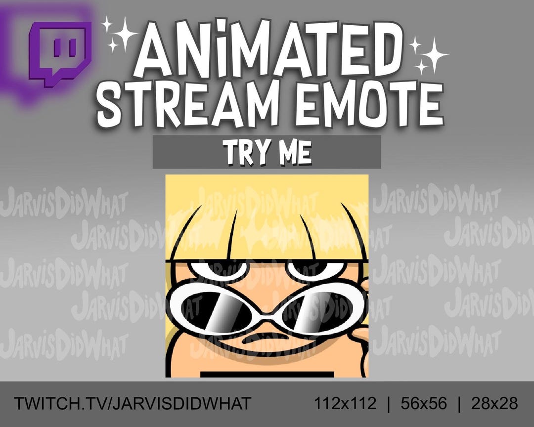 Animated Twitch Emote | Attitude Emote | Sunglasses Emote | Discord ...