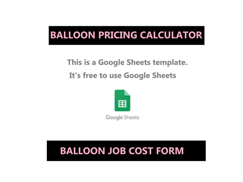 Balloon Pricing Calculator- Google Spreadsheet- Instantly Shows What to ...