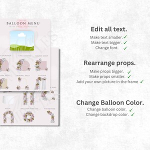 Editable Balloon Menu Template: Customizable Pricing (digital Download ...