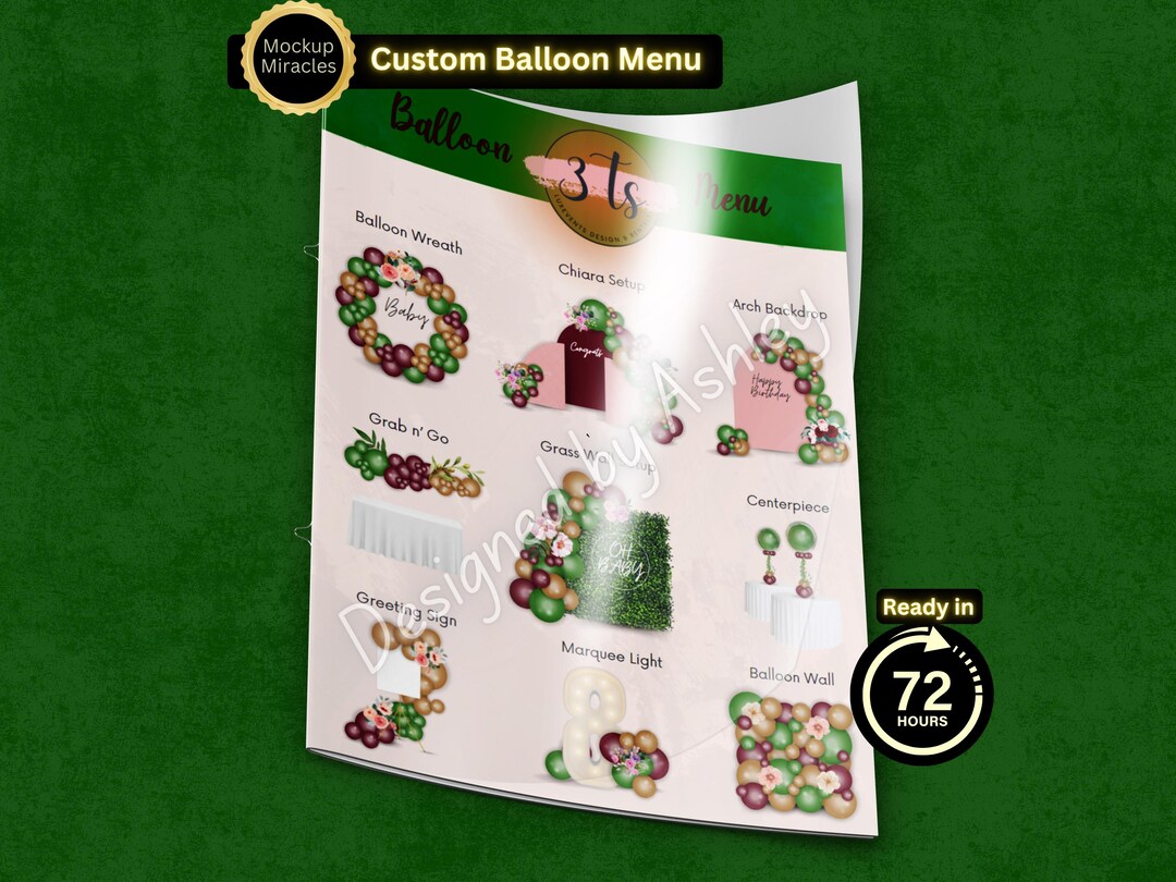 Custom Balloon Menu, Balloon Menu for Balloon Artists, Balloon Pricing ...