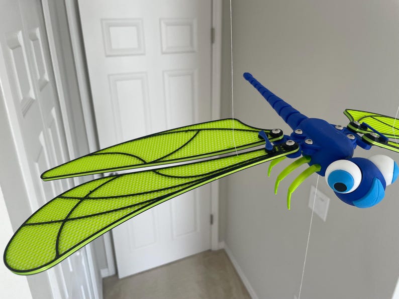 Vibrant 3D Printed Dragonfly Mobile - Whimsical Hanging Decor - Etsy