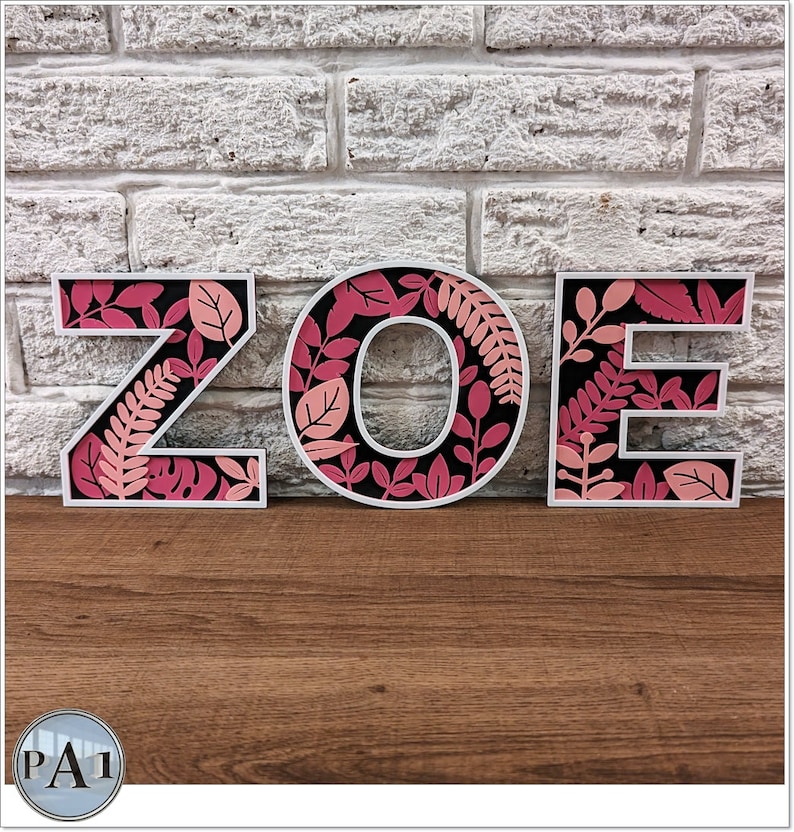 Botanical Beauty - 3D Printed Decorative Floral Alphabet Letters - Etsy