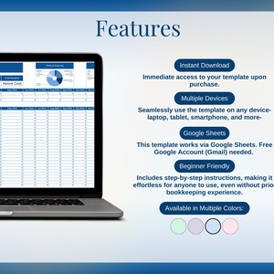 Small Business Bookkeeping Google Sheets, Monthly Annual Income Expense ...