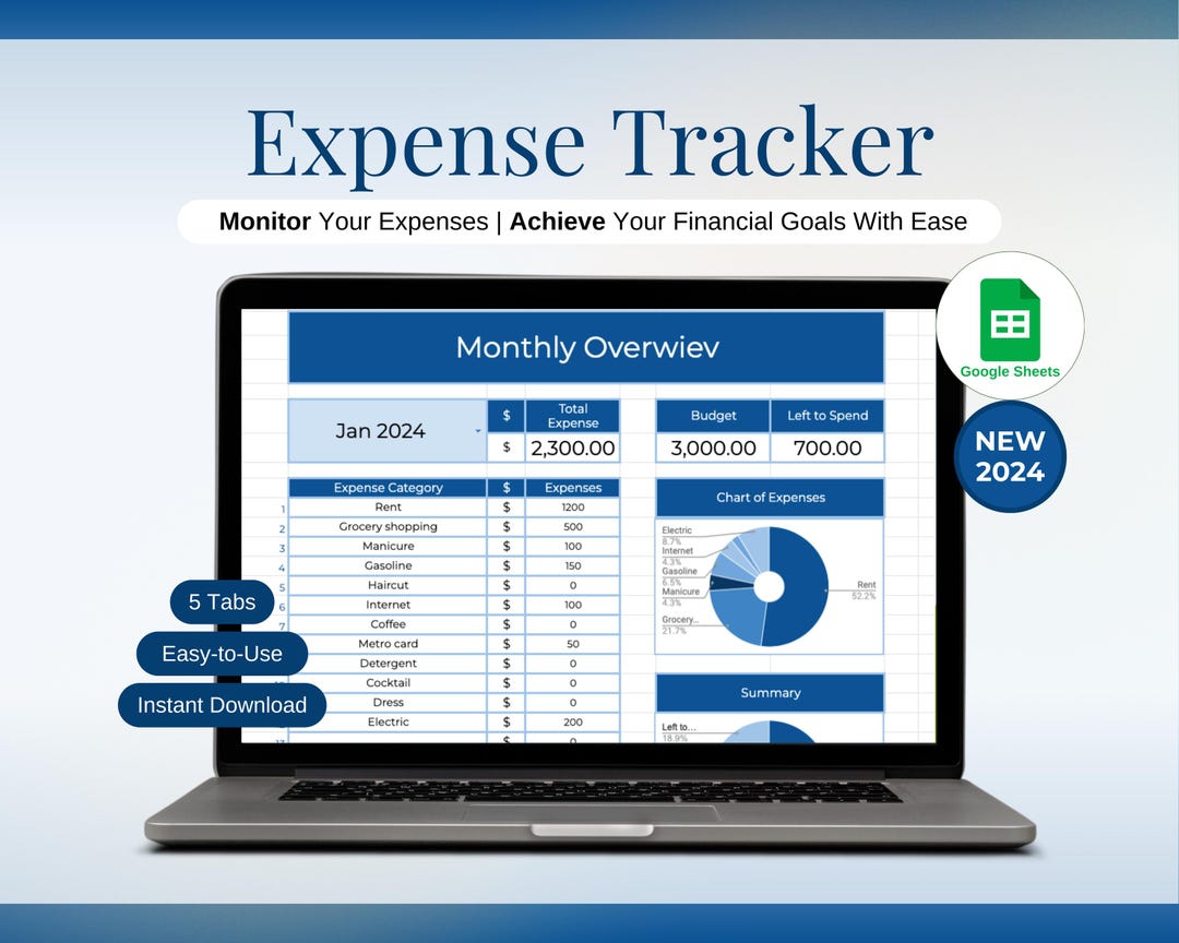 Expense Tracker Spreadsheet, Monthly Expense Tracker Template Personal ...