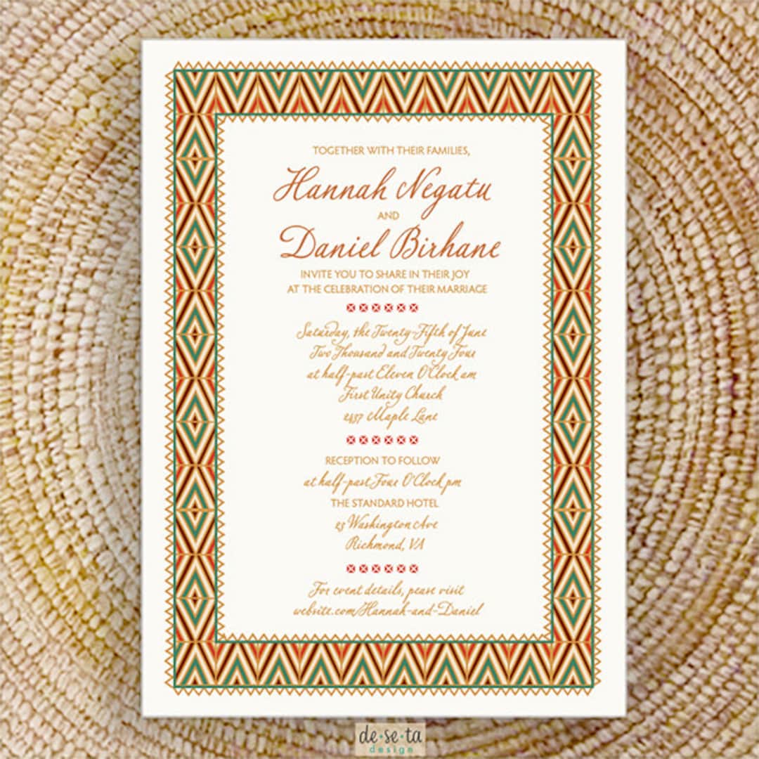 For the Culture Wedding Invitation, Ethiopian, Eritrean, Habesha ...