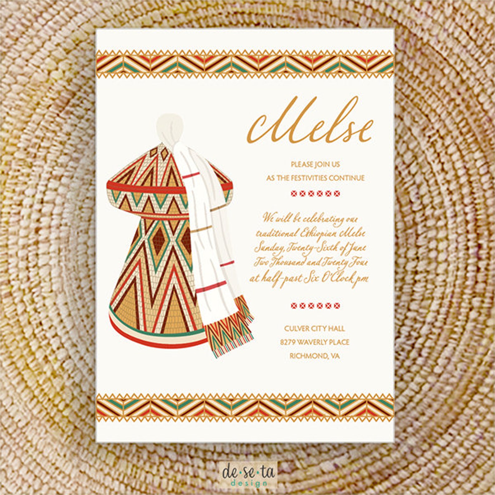 For the Culture Melse Invitation, Ethiopian, Eritrean, Habesha, Amharic ...