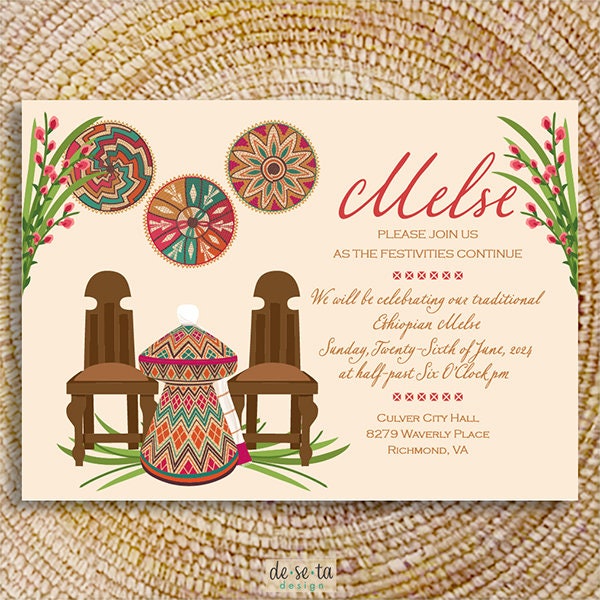 Melse Celebration Invitation, Ethiopian, Eritrean, Habesha, Amharic ...