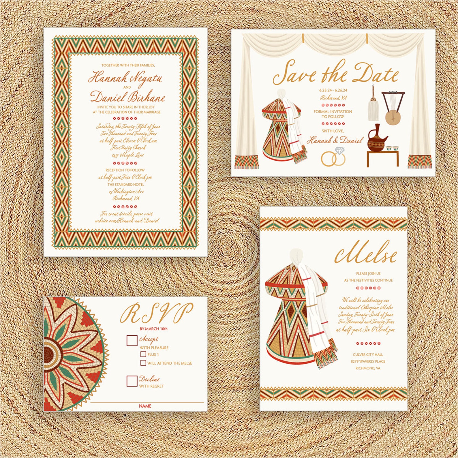 For the Culture Wedding Invitation Suite, Ethiopian, Eritrean, Habesha ...