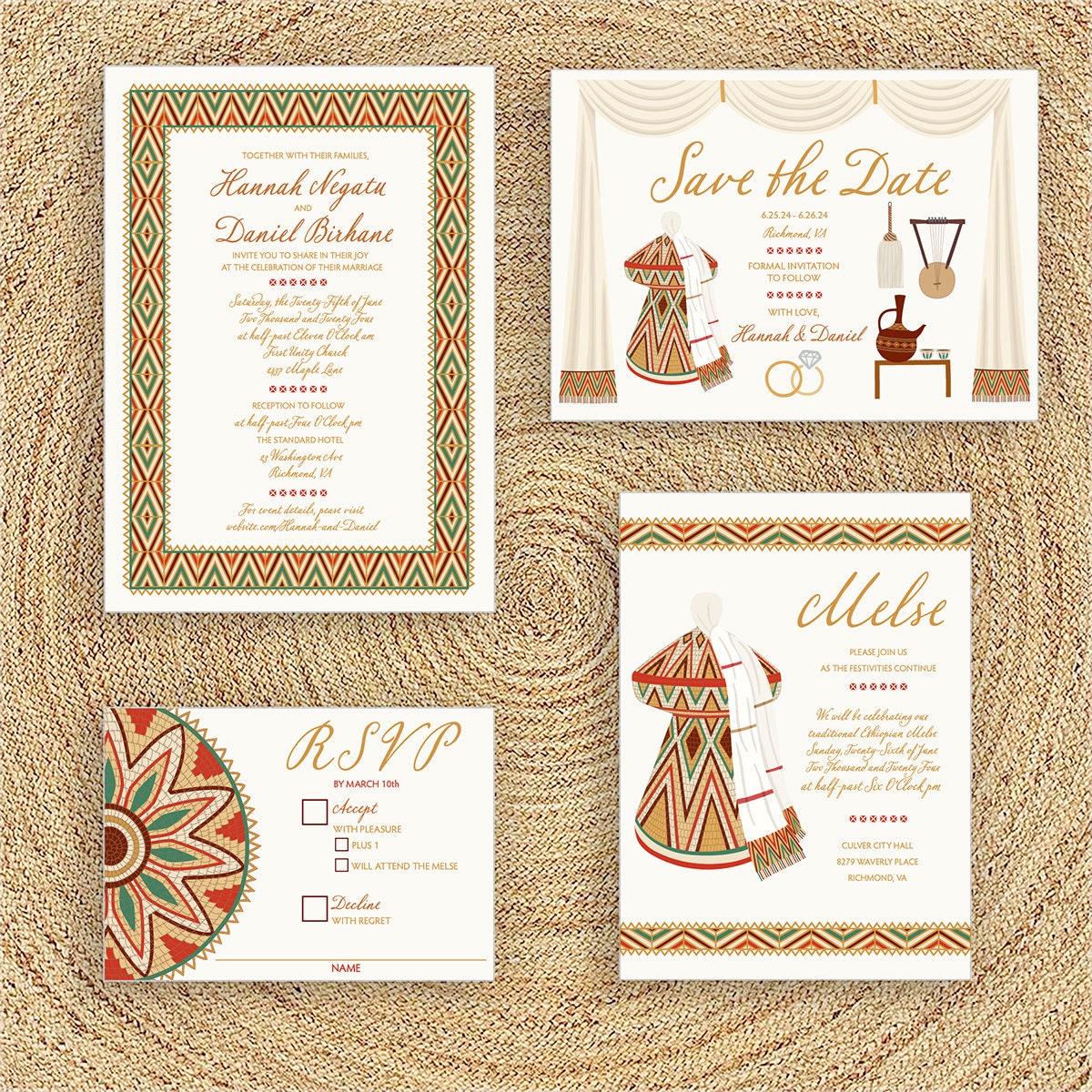 For the Culture Wedding Invitation Suite, Ethiopian, Eritrean, Habesha ...