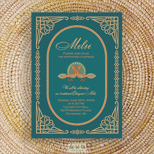 Lovebirds in Paradise Wedding Invitation Suite, Emerald, Ethiopian ...