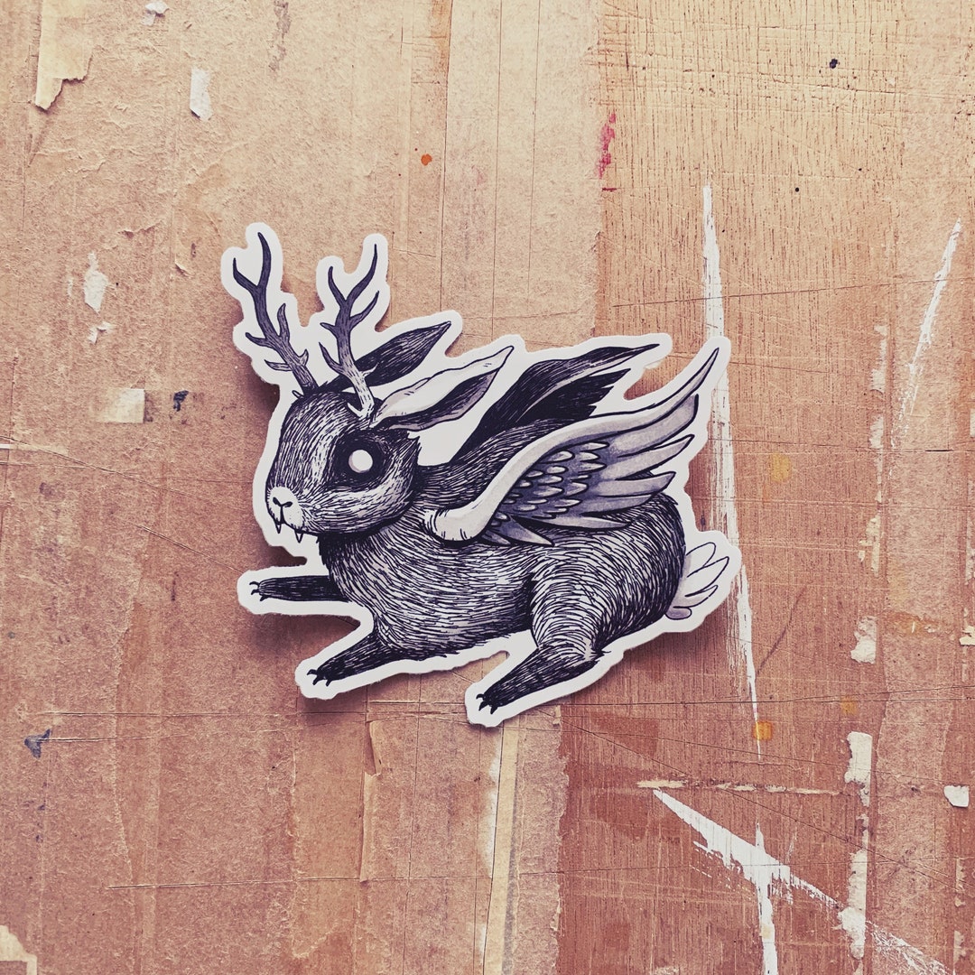 Wolpertinger Sticker - Vinyl Sticker - Jackalope Sticker - Etsy