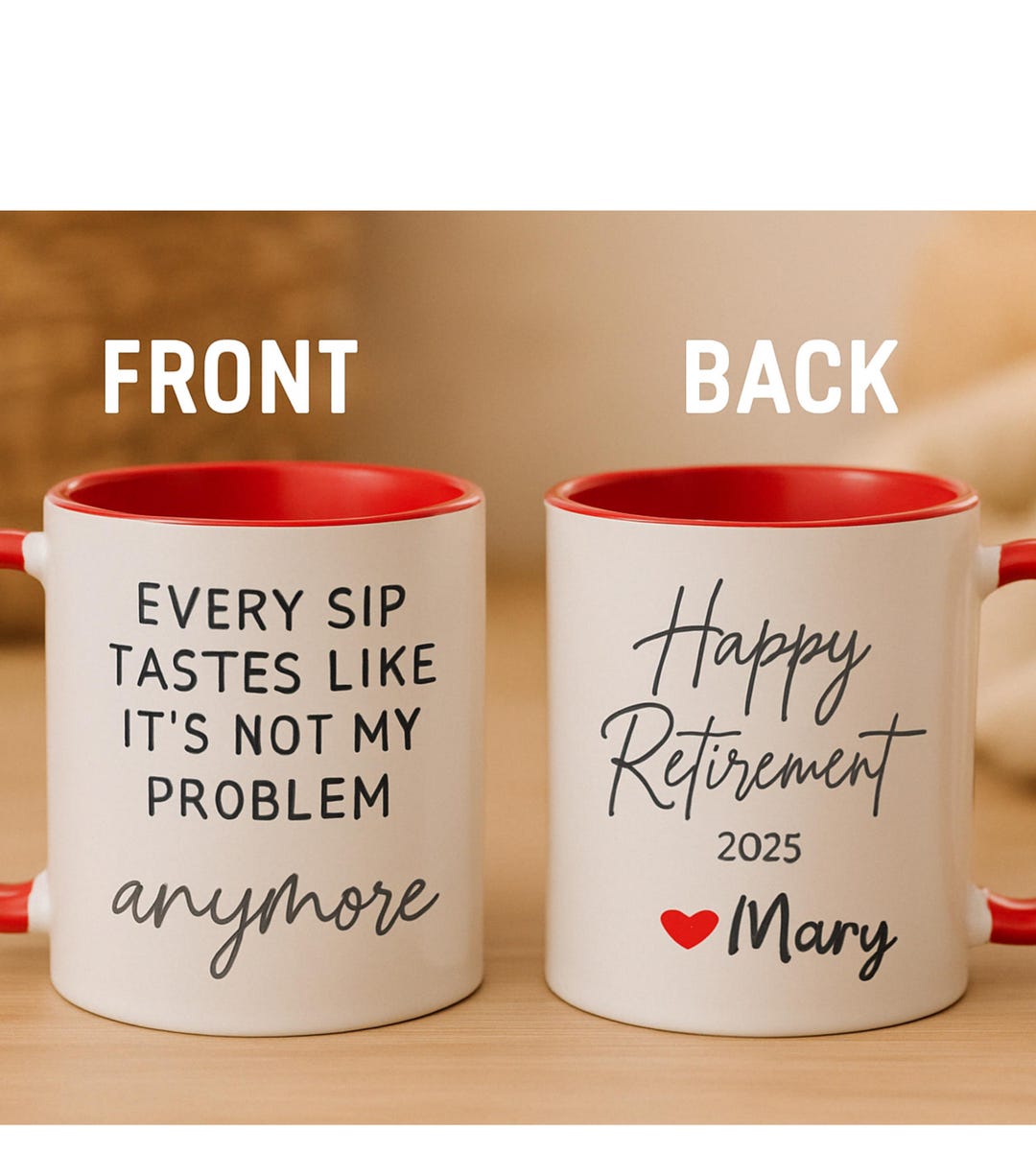 Custom Funny Retirement Coffee Cup, Retired Gift for Boss Co Worker ...