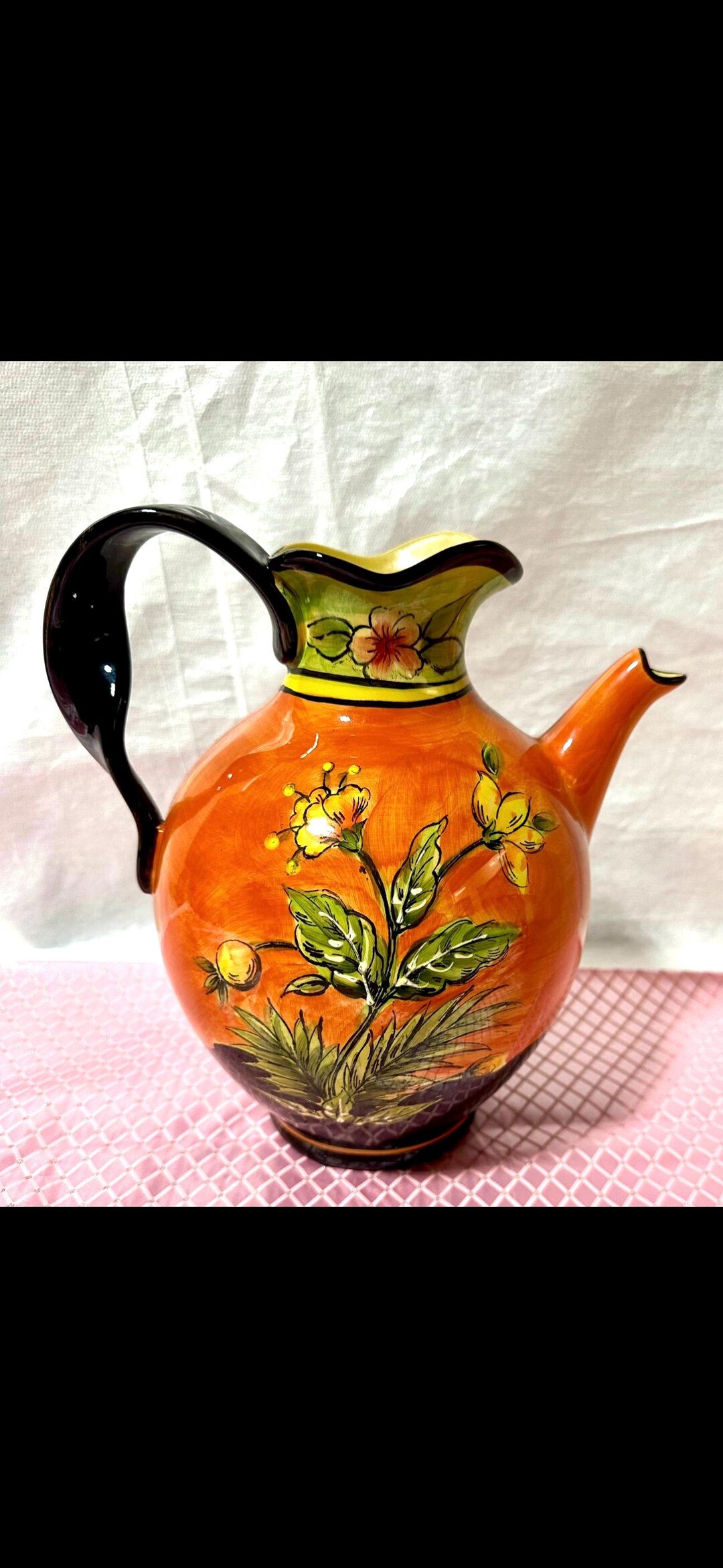 New West Indies Elephant Palm Tree Pitcher. Tropical Accents. 12” - Etsy